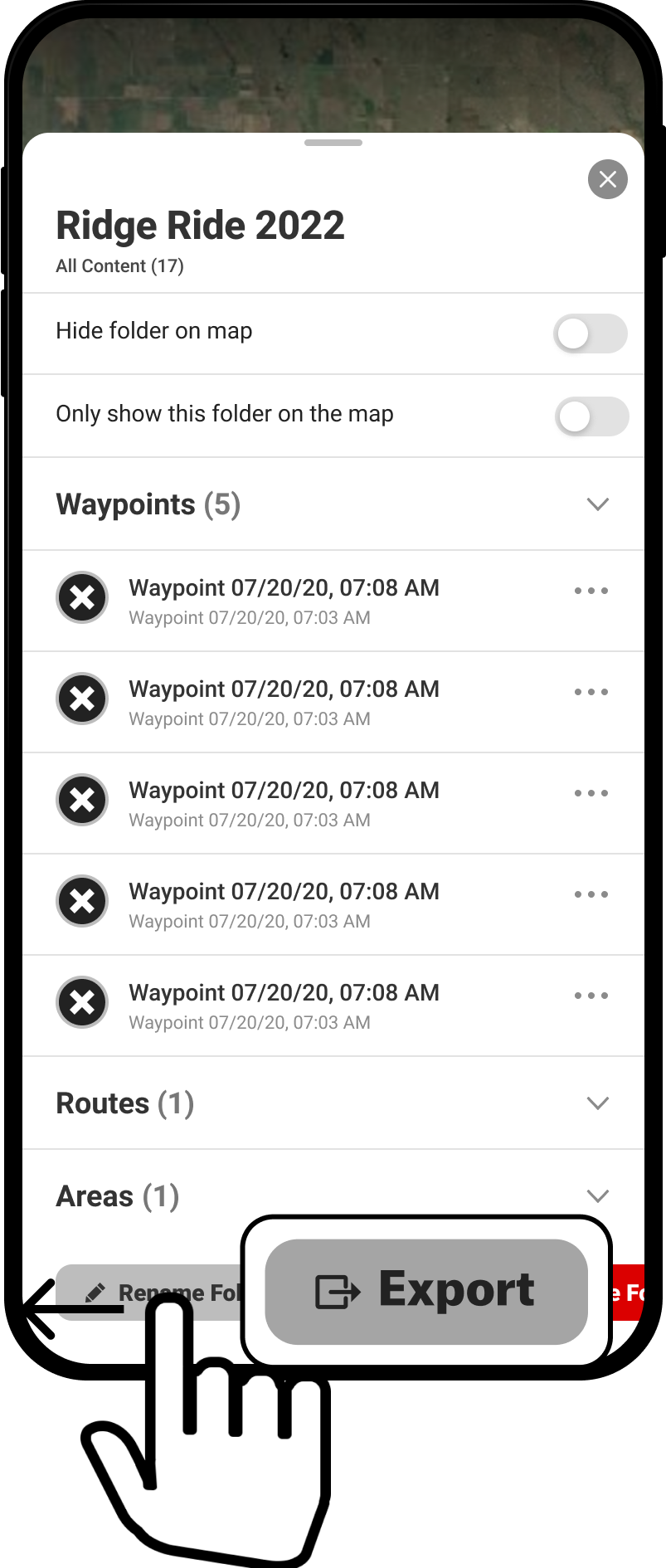 Importing and Exporting Markups (Waypoints, Routes,Lines, Shapes, and ...