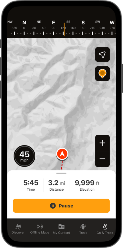 Using Go & Track to record your path, time, distance, and speed – onX ...